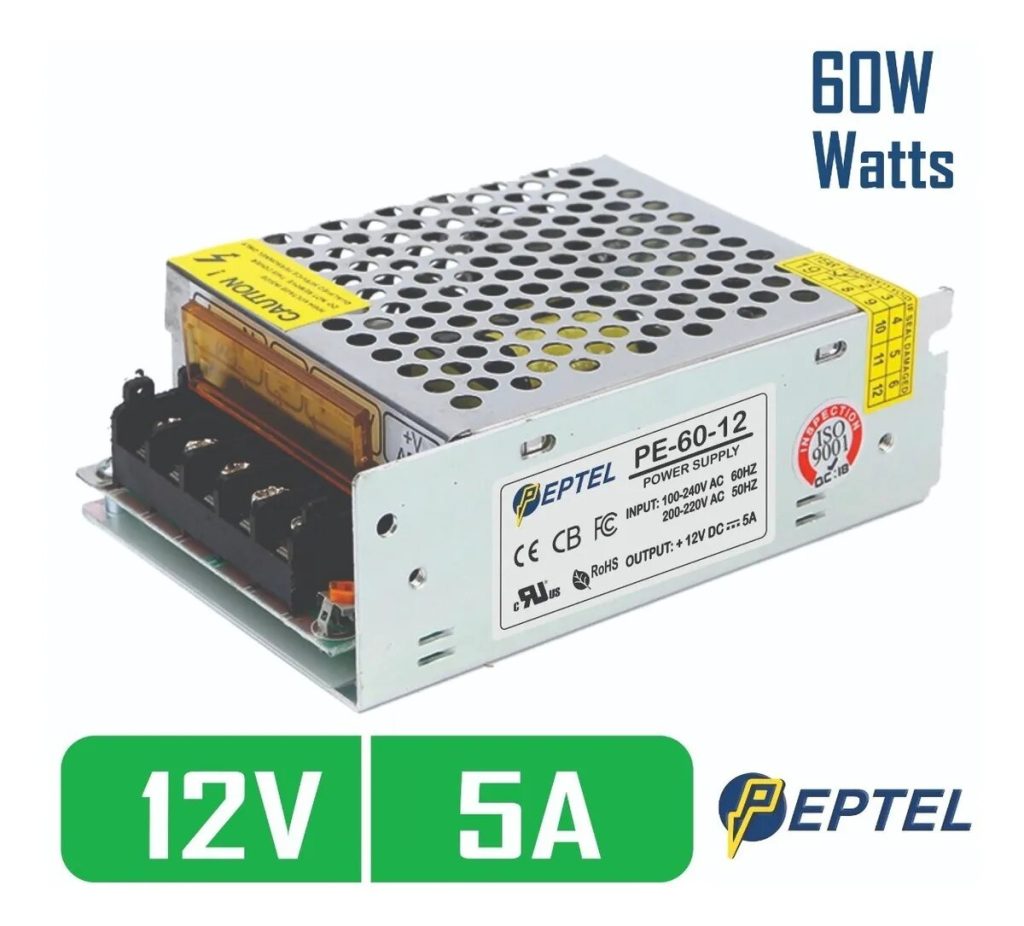 Fuente de poder switching 220V AC / 12V DC 5A 60W – Jupe